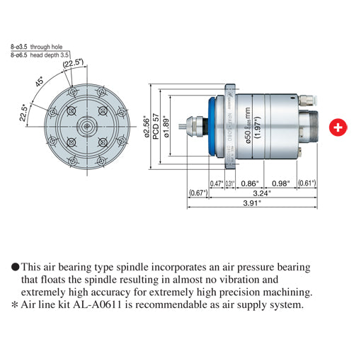NSK Nakanishi NRAF5080 Air Bearing Spindle - 80,000rpm– ArtcoTools.com