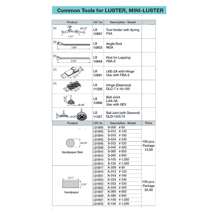 NSK Nakanishi LS100 Luster Accessories– ArtcoTools.com